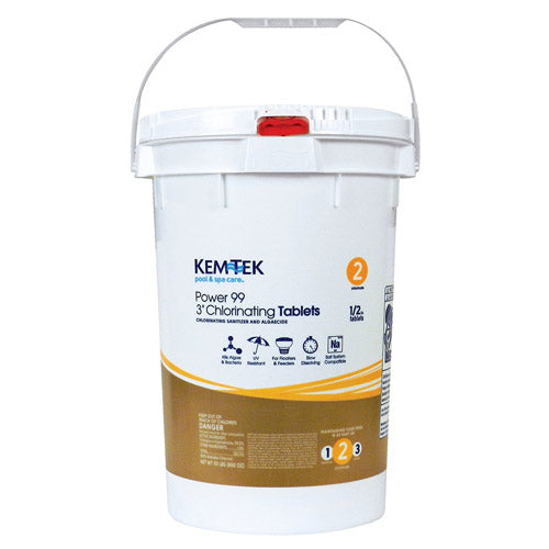 Kem-Tek 3" Cholroine Tablets for Pools| 50 lbs |21885KMT | Sunplay