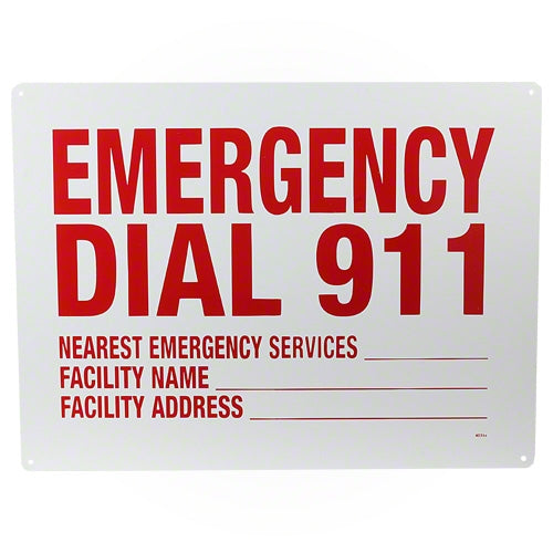 Poolmaster Emergency Dial 911 Sign 40356 — Sunplay